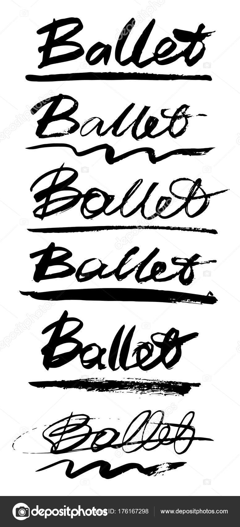 Ballet lettering. Vector hand drawn graphic illustration. Stock Vector ...