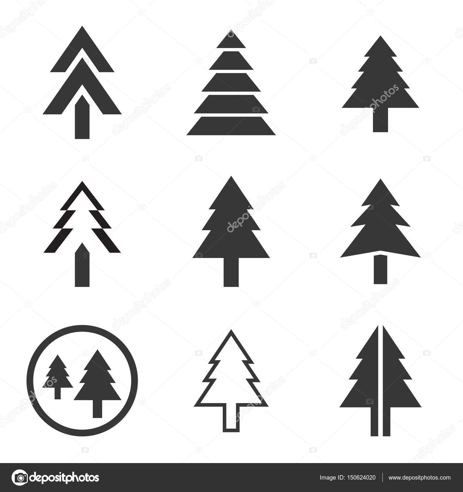 Árbol de pino vector iconos conjunto Vector de stock por ©lukpedclub ...