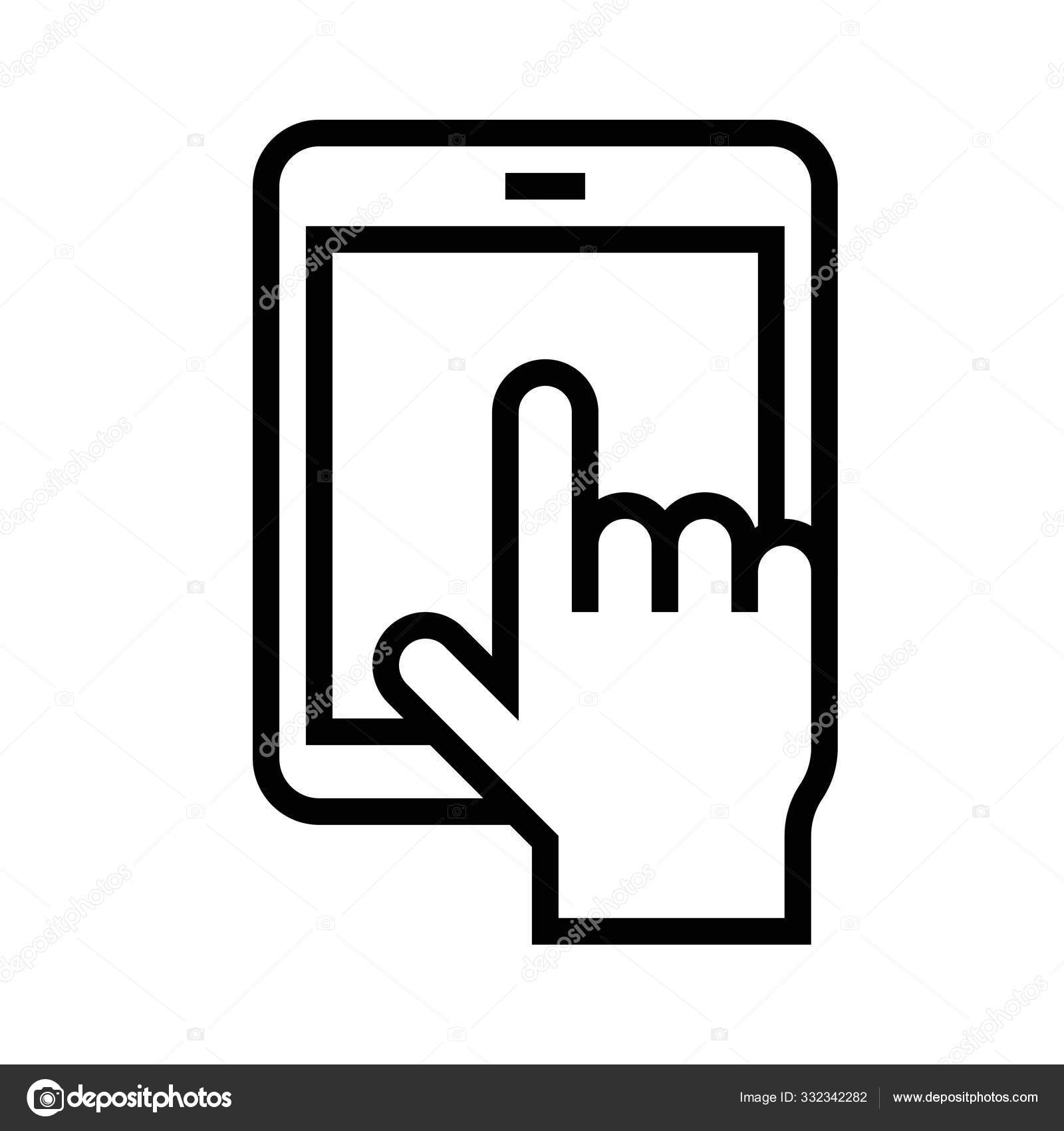 Ilustración Vectores Computadora Tableta Icono Diseño Línea Vector de ...