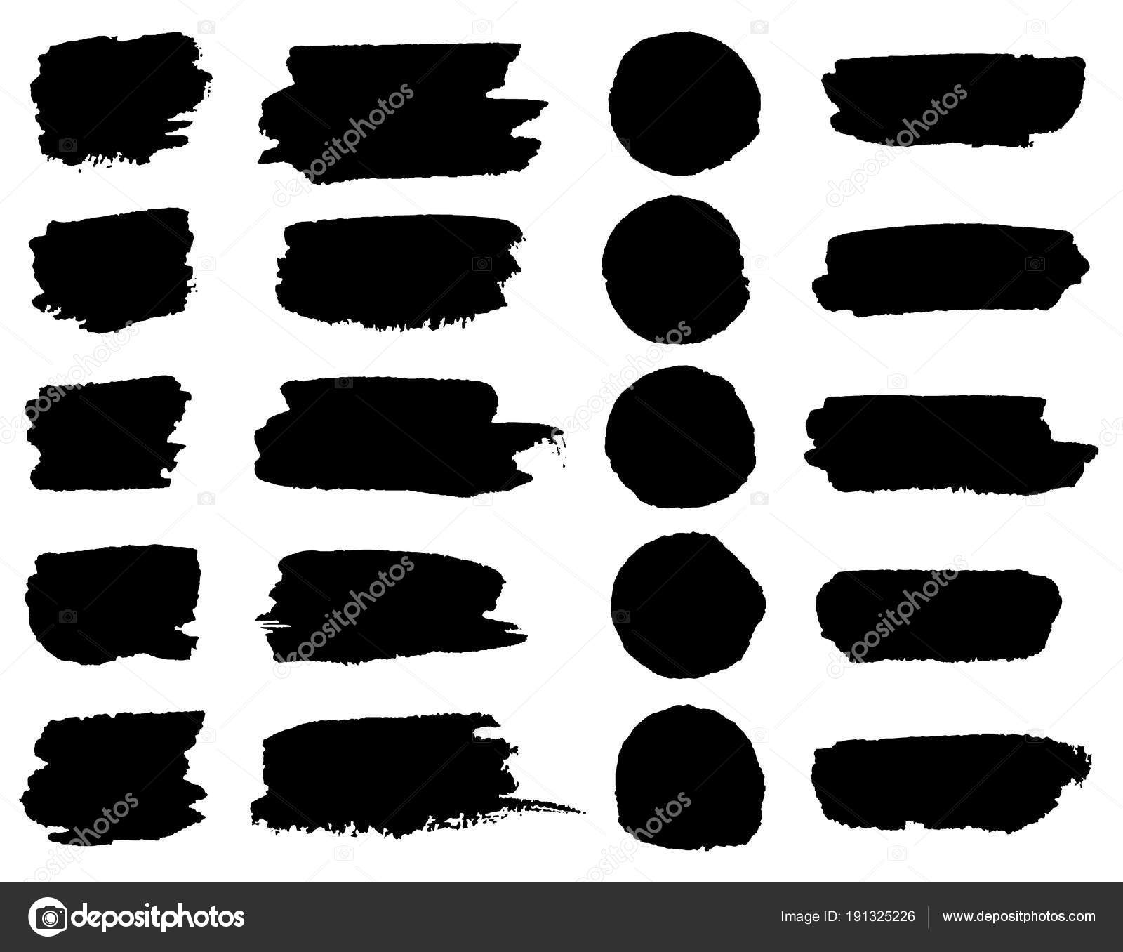 Vector de manchas de pincel negro, líneas de resaltador o rotulador ...