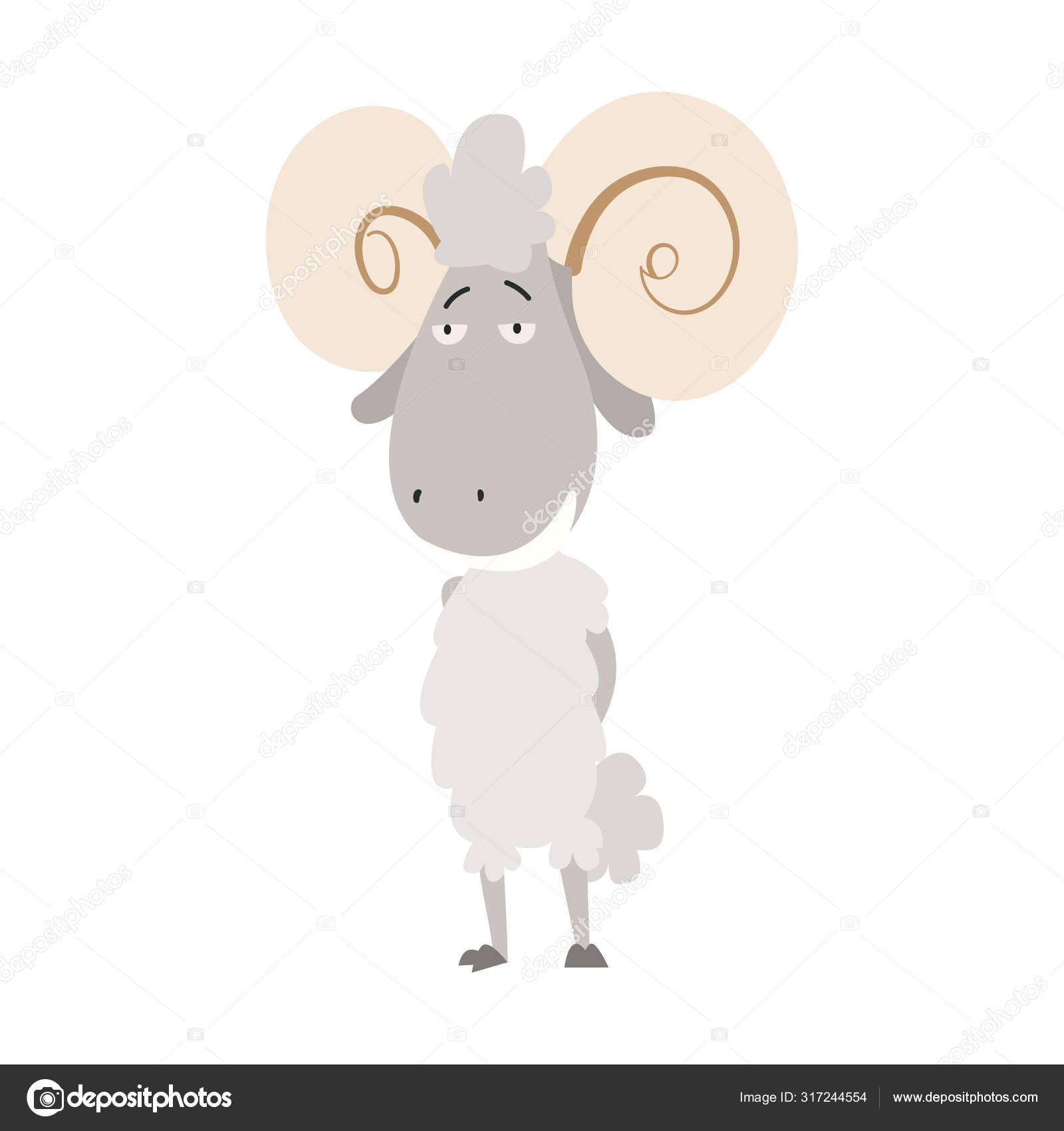 A vector illustration of ram. Domestic animal cartoon. Stock Vector ...