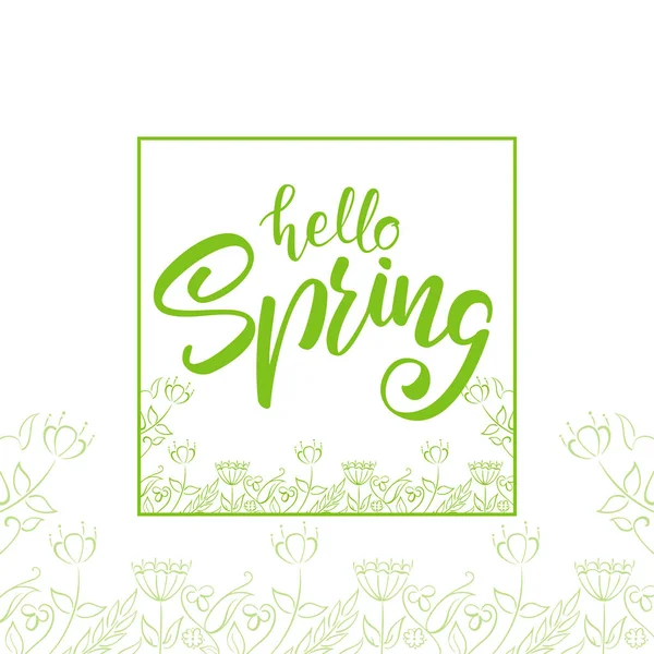 Vector illustration: Handwritten lettering of Spring. Hand drawn modern ...