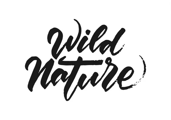Vector illustration: Handwritten brush type lettering of Wild and Free ...