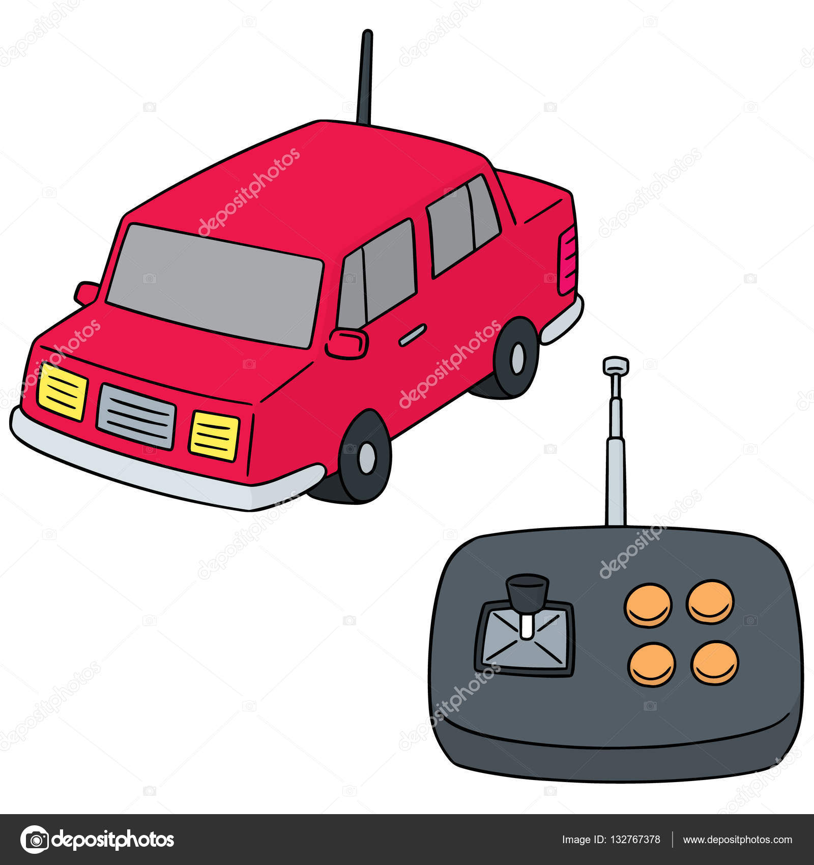 Vector conjunto de coche de control remoto Vector de Stock de ...