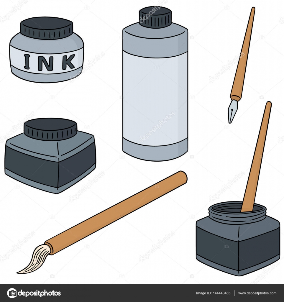 Vector set of ink, brush and dip pen Stock Vector Image by ...