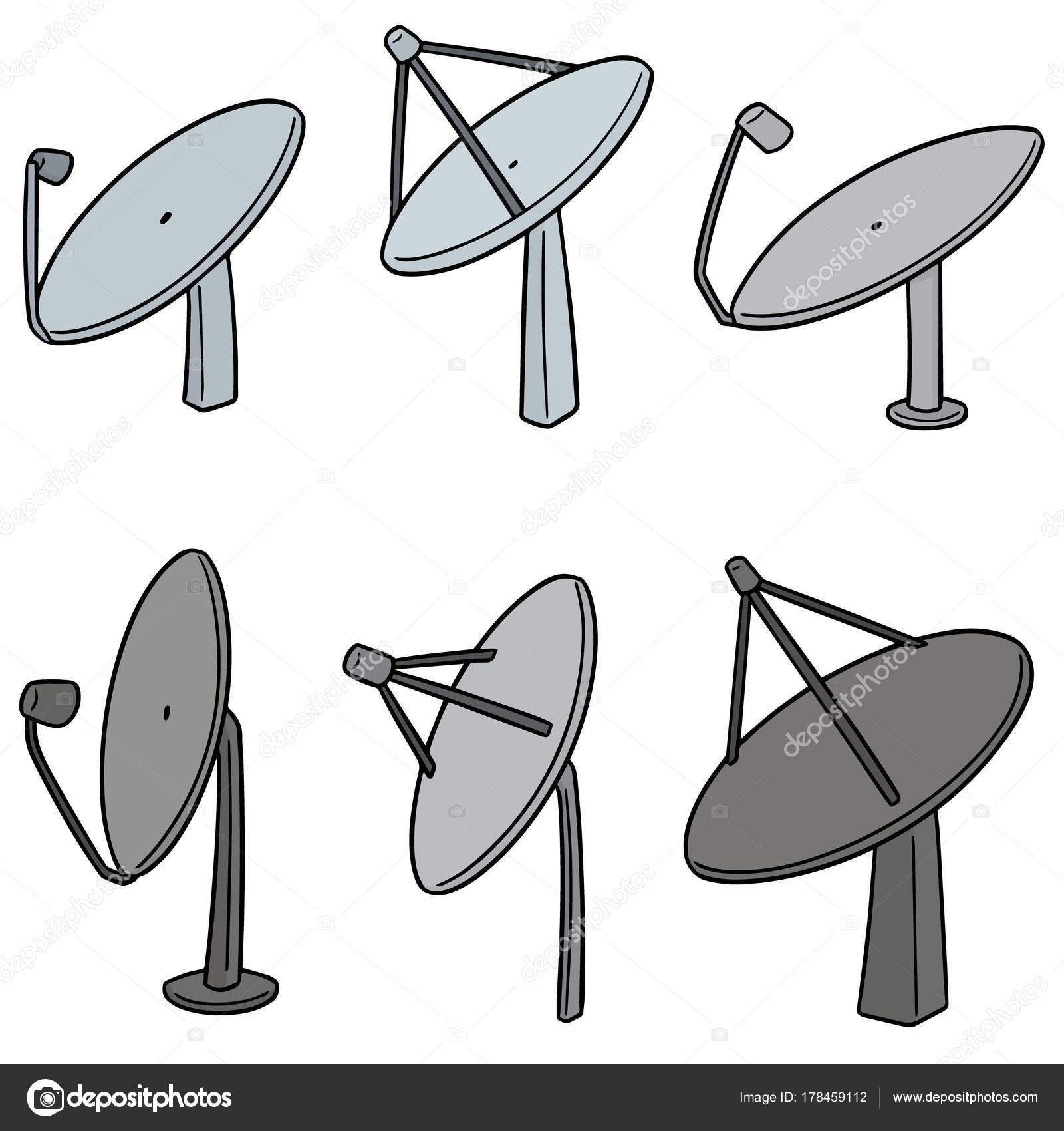 Vector Conjunto Antena Parabólica Vector de stock por ...