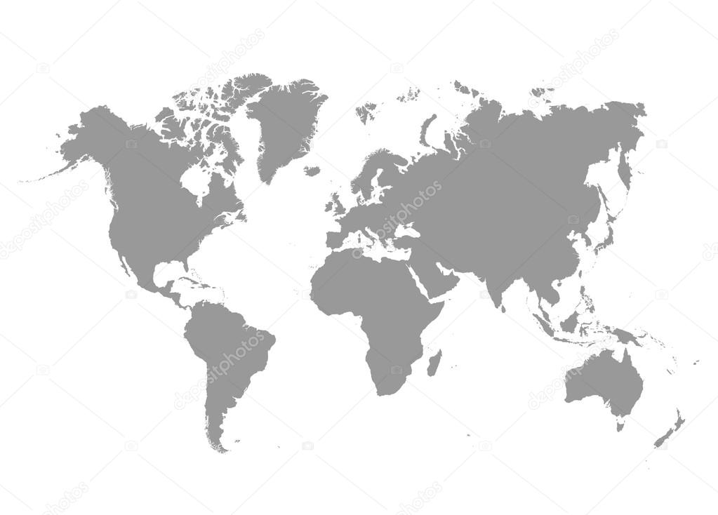 Political map of the world. Gray -countries. Vector illustration. Stock ...