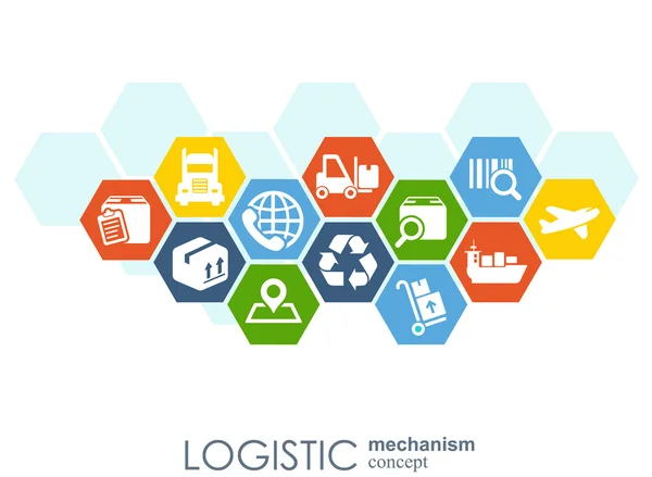 LOGISTIC mechanism concept. distribution, delivery, service, shipping ...