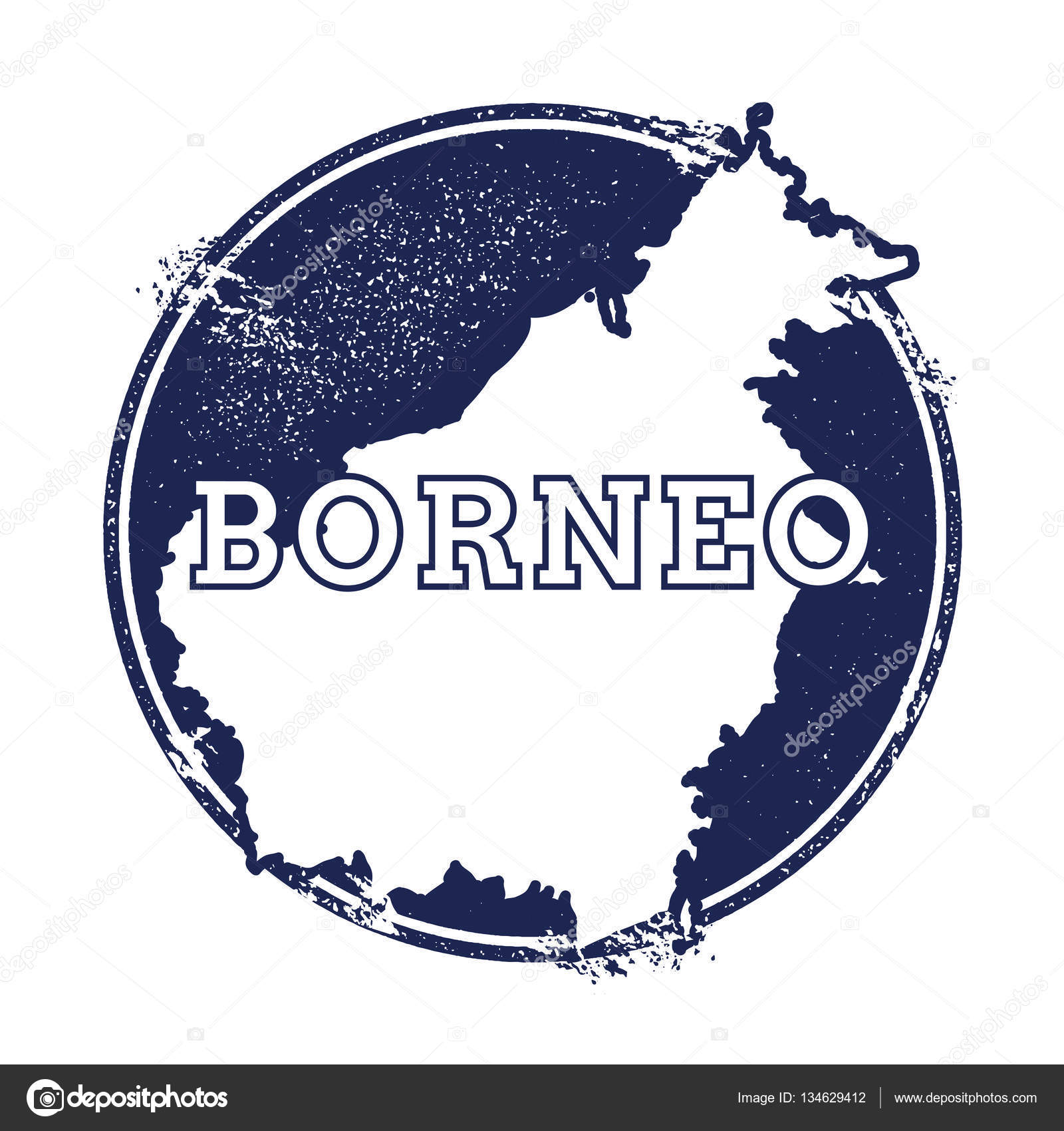 Borneo vector map Grunge rubber stamp with the name and map of island ...