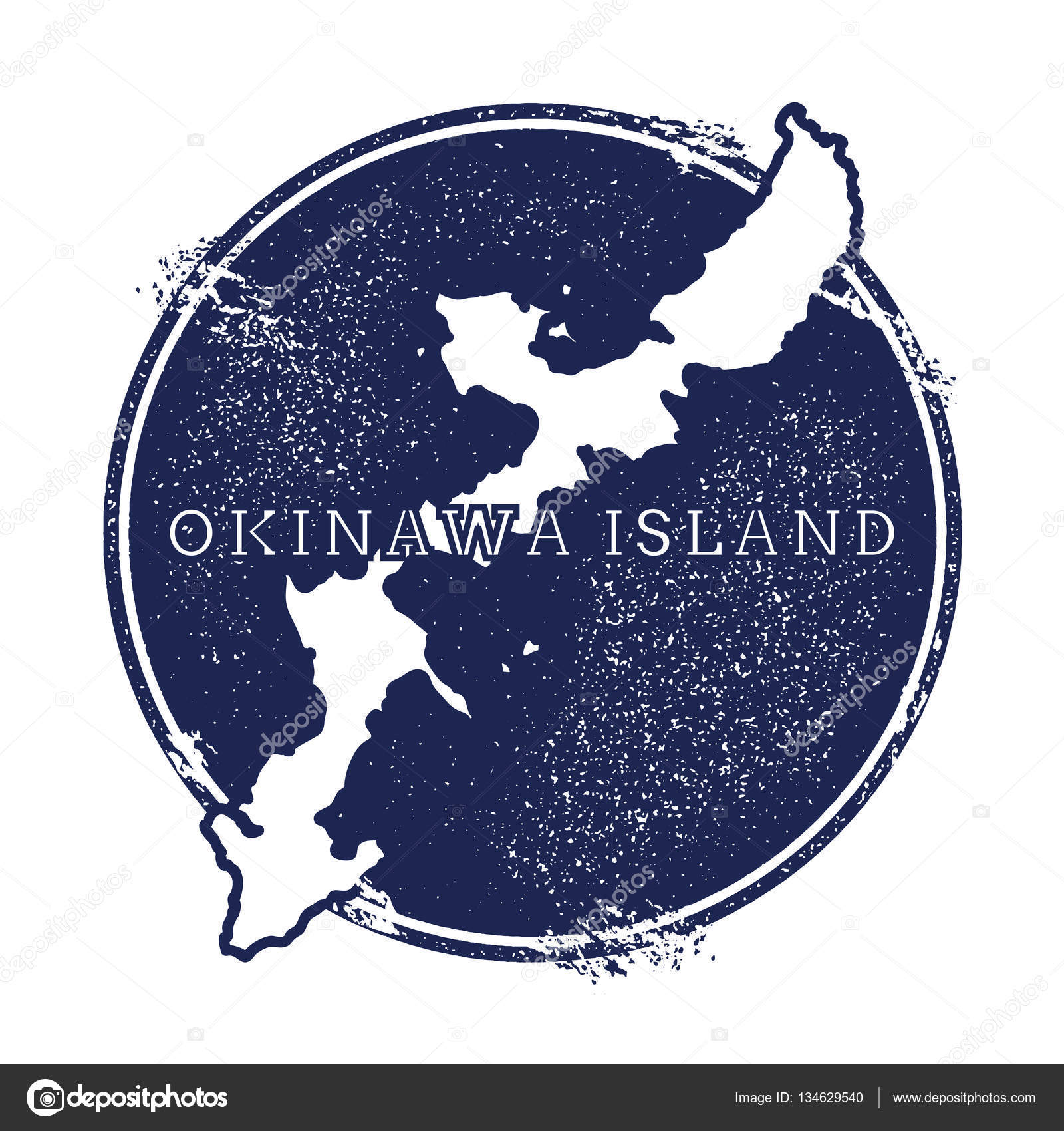 Okinawa Island vector map Grunge rubber stamp with the name and map of ...