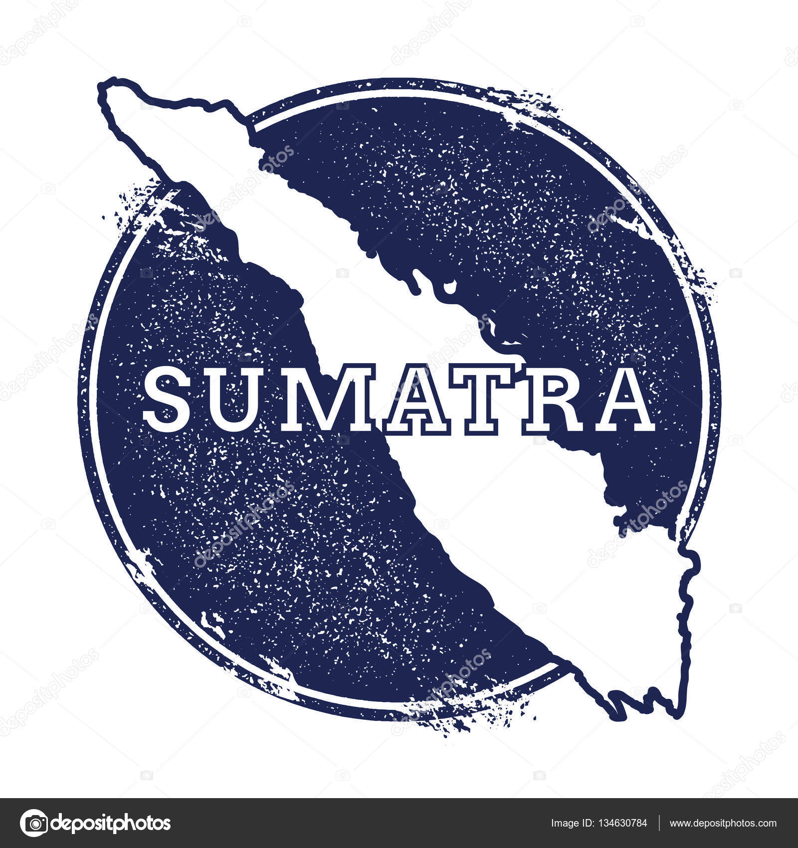 Sumatra vector map Grunge rubber stamp with the name and map of island ...