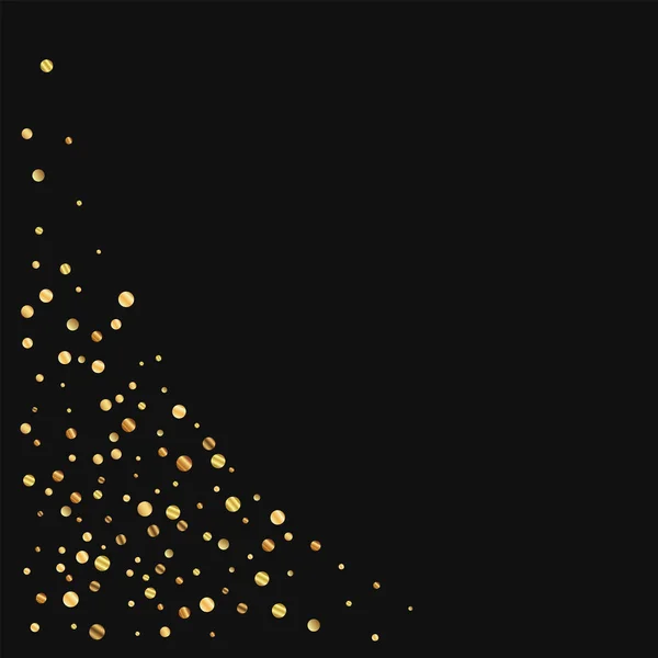 Sparse gold confetti Chaotic border on black background Vector ...