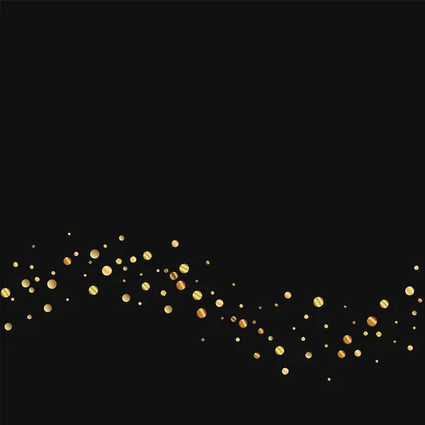 Gold confetti Bottom left corner on black background Vector ...