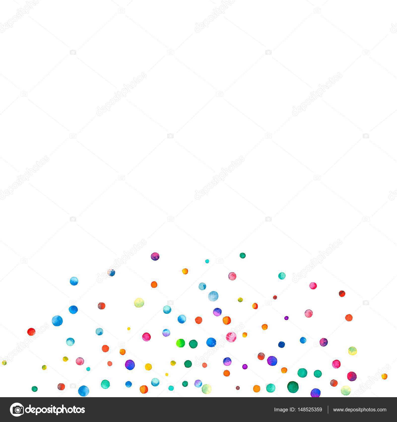 Dense watercolor confetti on white background Rainbow colored ...