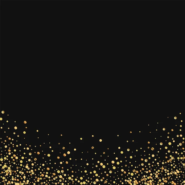 Gold confetti Bottom left corner on black background Vector ...