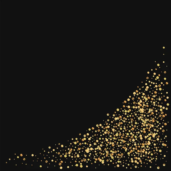 Gold confetti Bottom left corner on black background Vector ...