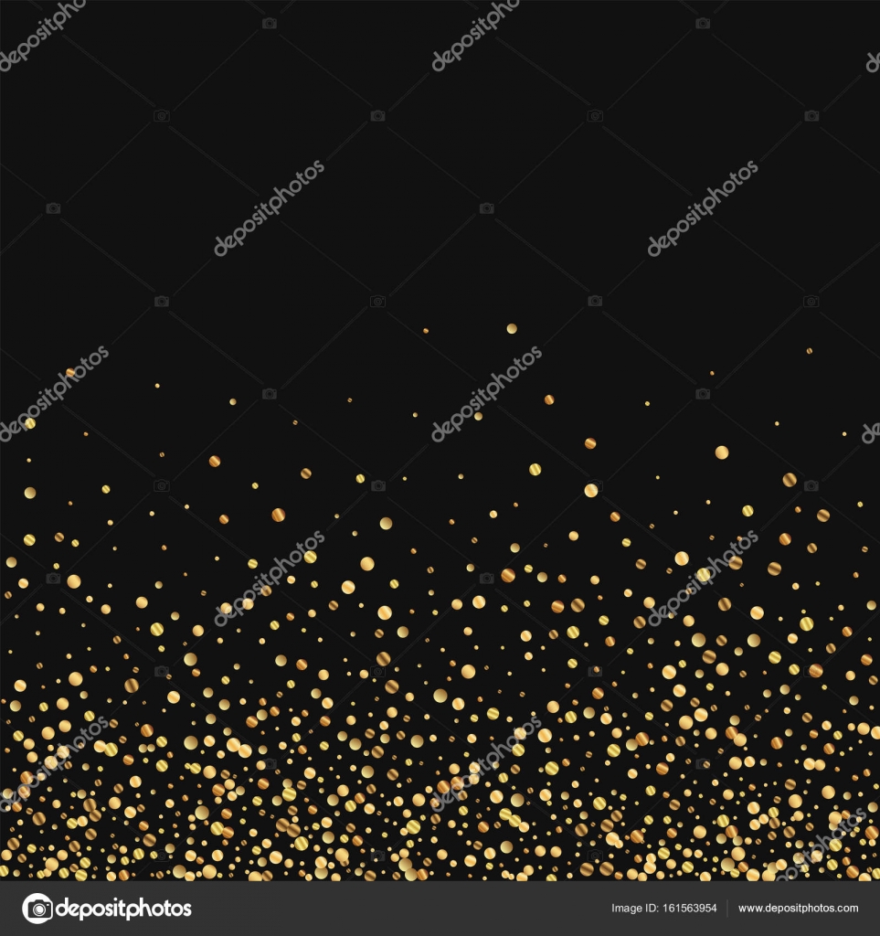 Gold confetti Scatter bottom gradient on black background Vector ...