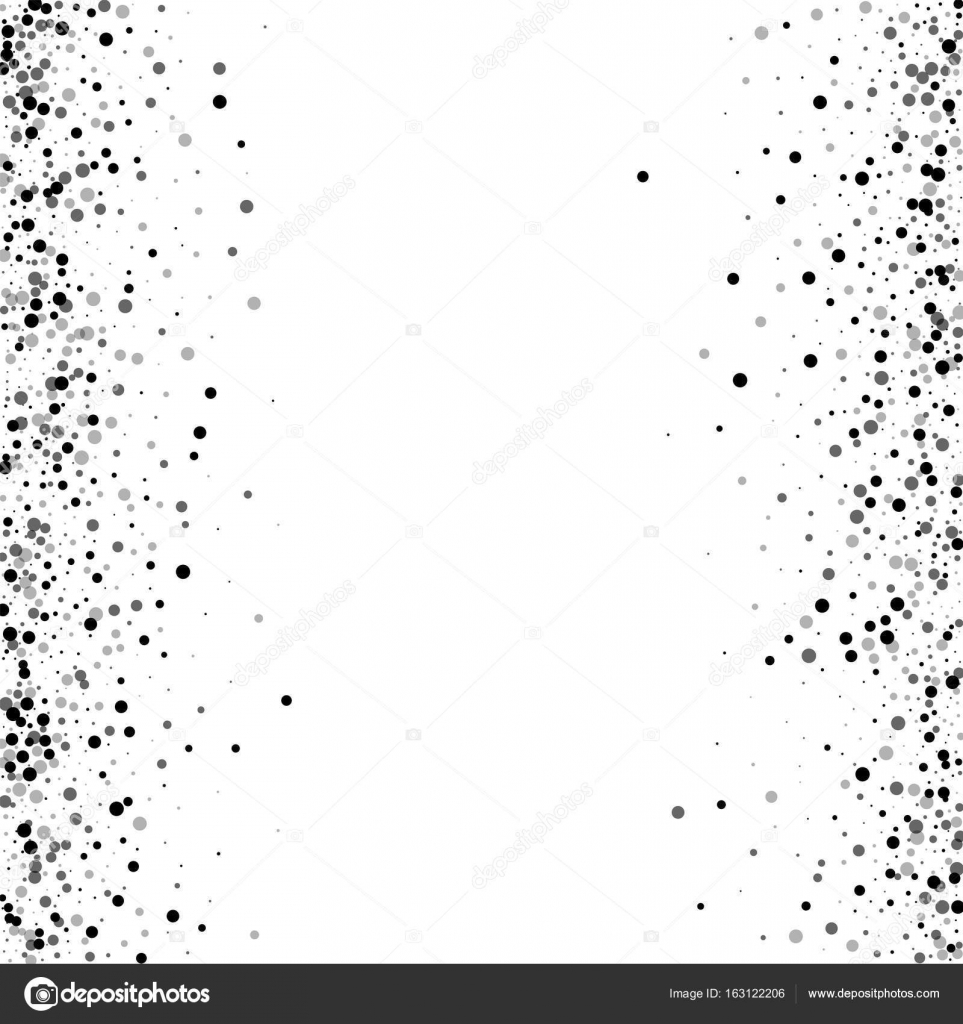 Dense black dots Messy border with dense black dots on white background ...