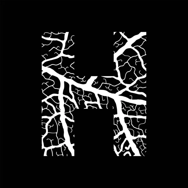 Nature alphabet ecology decorative font Capital letter H filled with ...