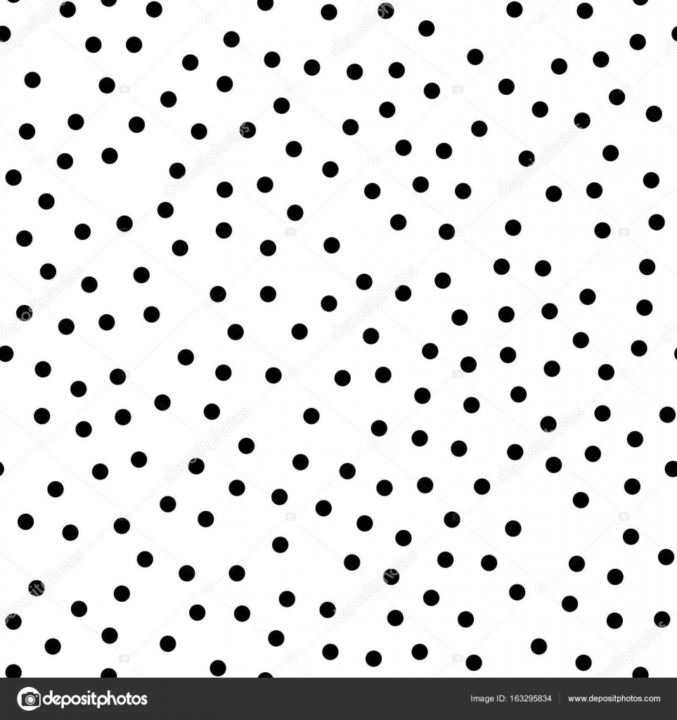 Black polka dots seamless pattern on white background Unusual classic ...