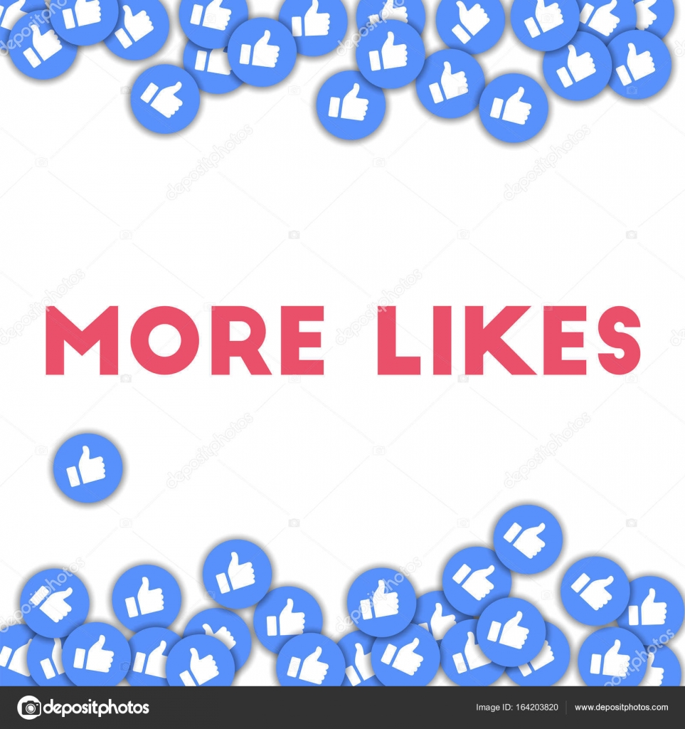 More likes Social media icons in abstract shape background with ...