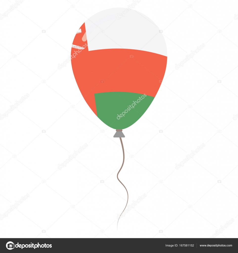 Sultanate of Oman national colors isolated balloon on white background ...