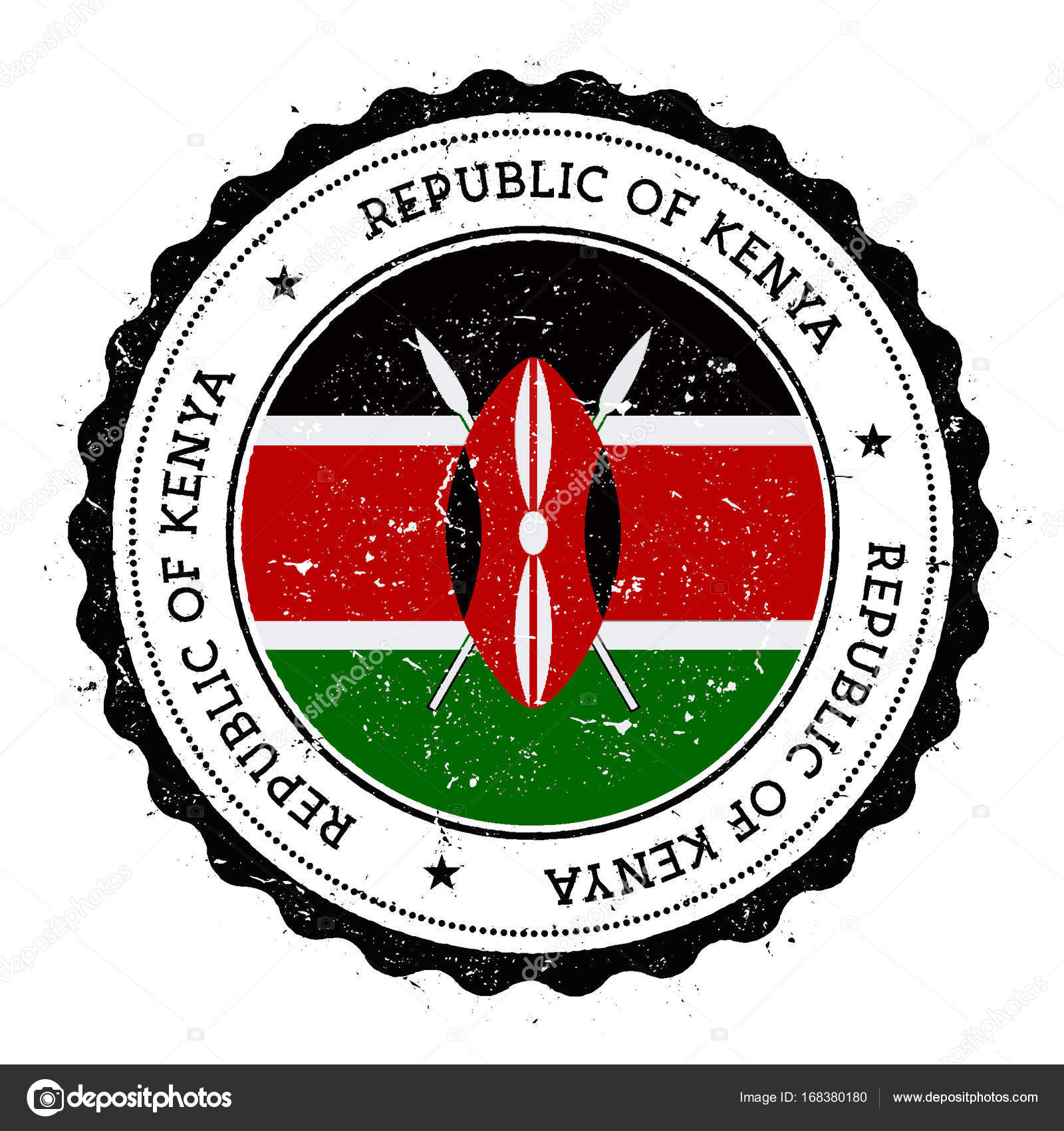 Grunge rubber stamp with Kenya flag Vintage travel stamp with circular ...