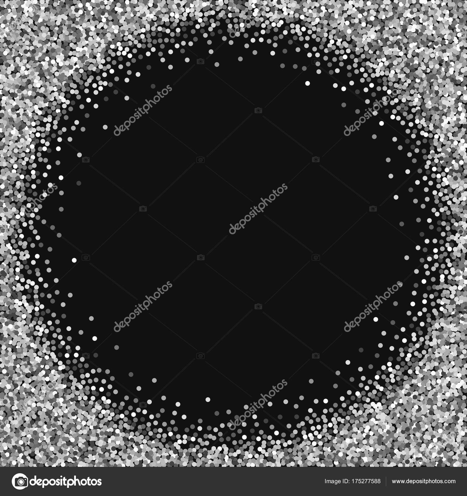 Round gold glitter Corner frame with round gold glitter on black ...