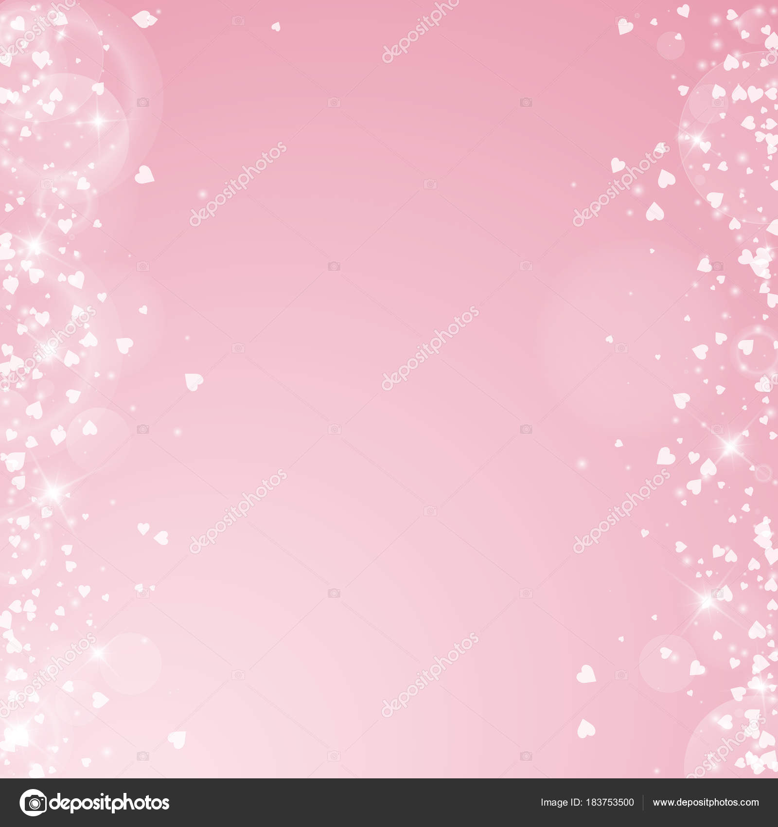 Falling hearts valentine background Messy border on pink background ...