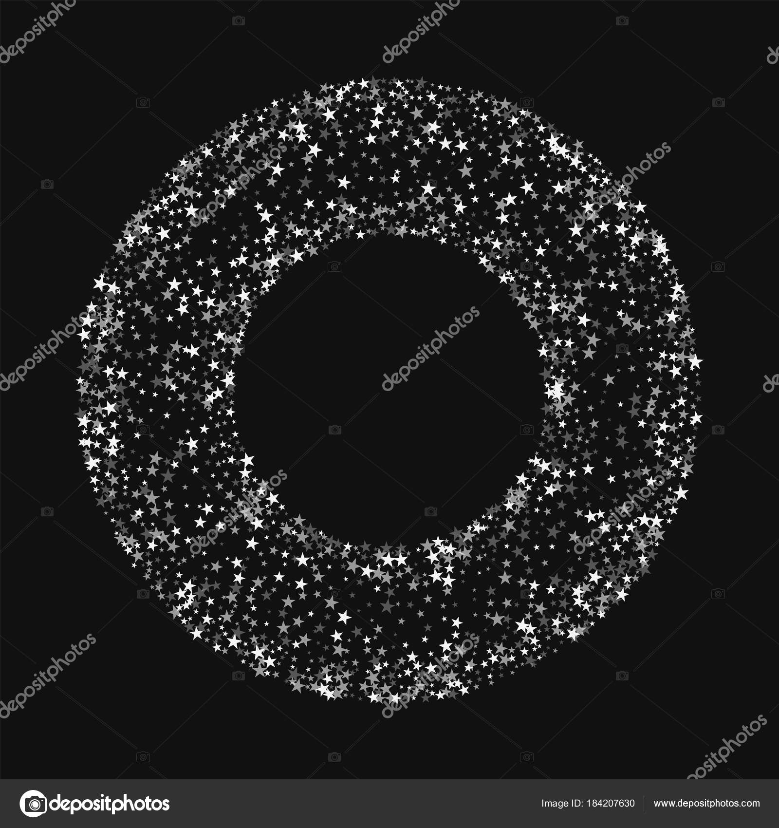 Amazing falling stars Round bagel frame with amazing falling stars on ...