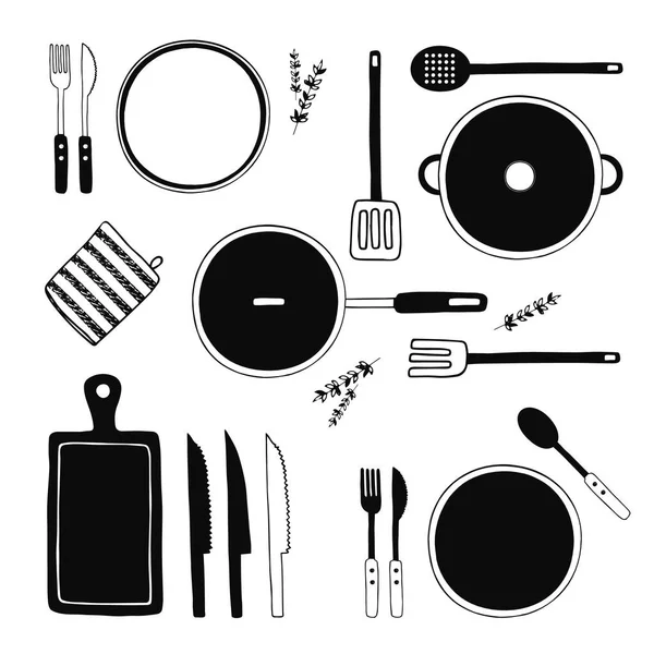 Free Black White Clipart Kitchen