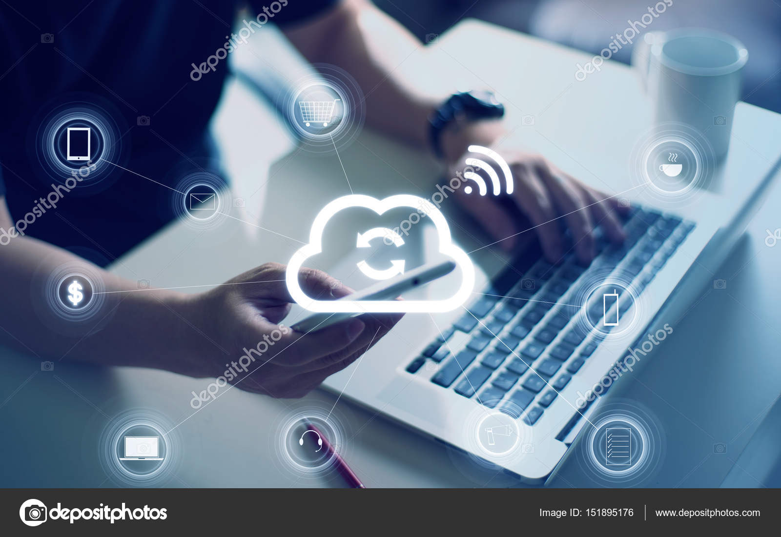 H cloud wireless connect concept Stock Photo by ©jamesteohart 151895176