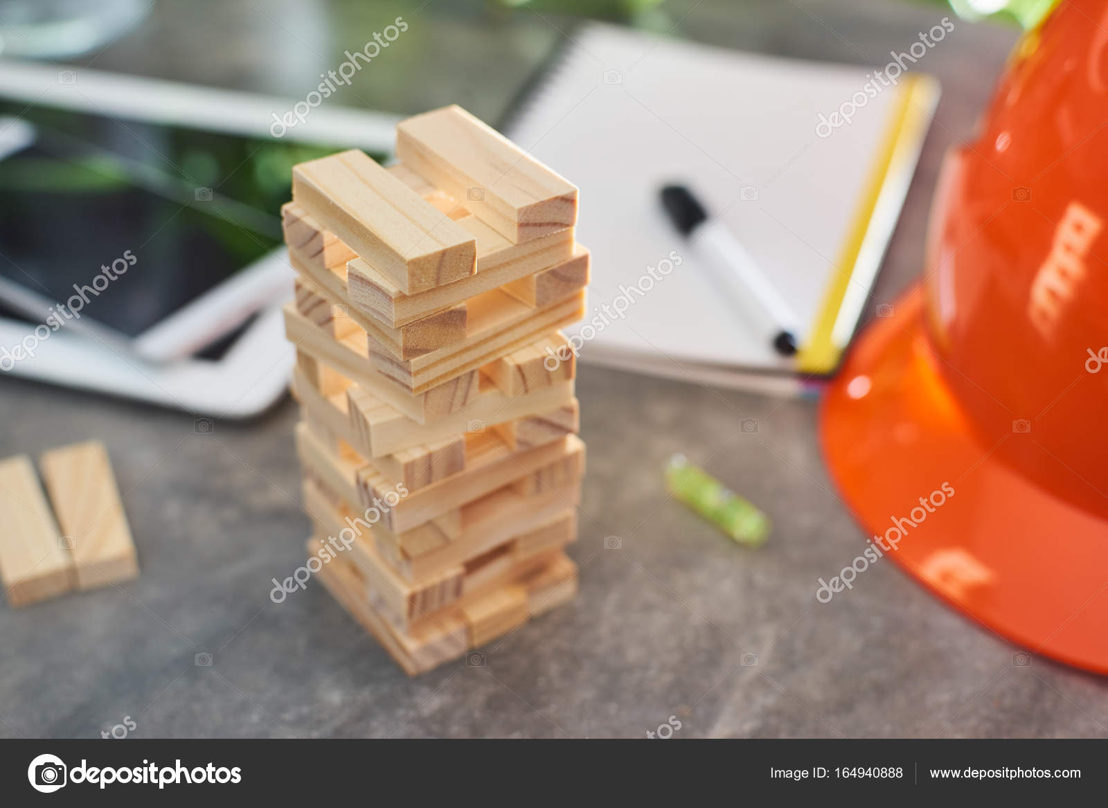 Wood building blocks tower Stock Photo by ©jamesteohart 164940888