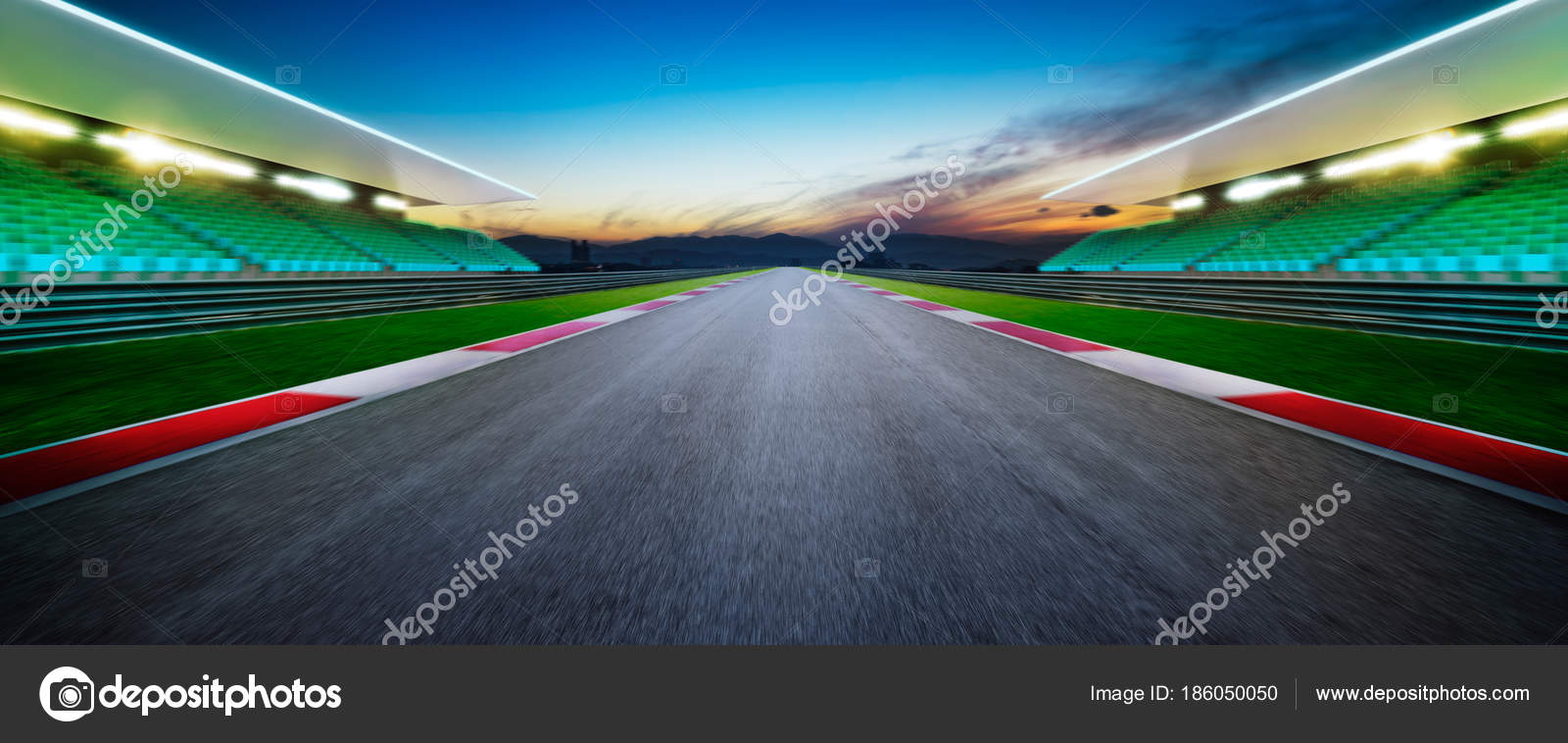 View Infinity Empty Asphalt International Race Track Extreme Horizontal ...