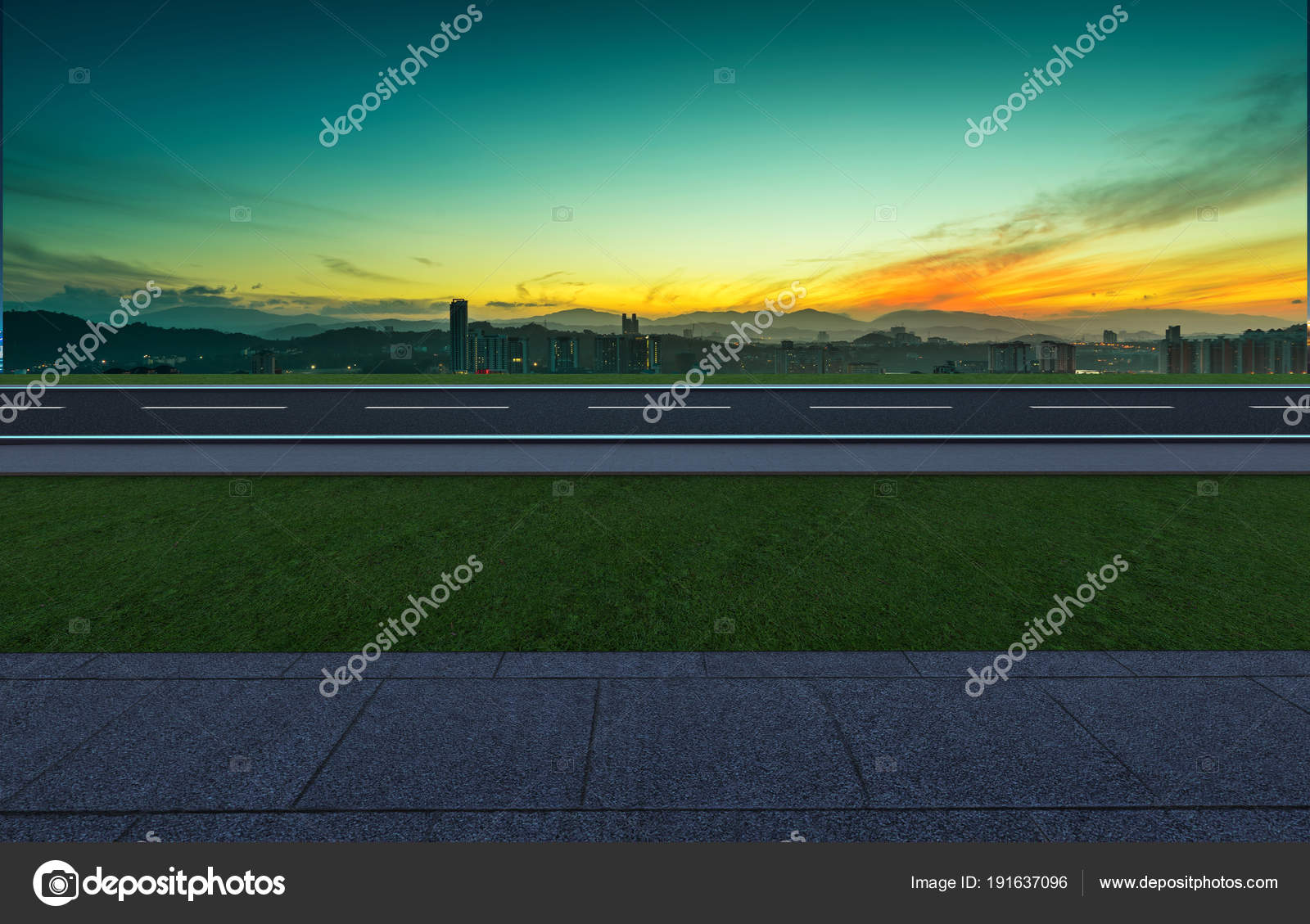 Empty Street Side View