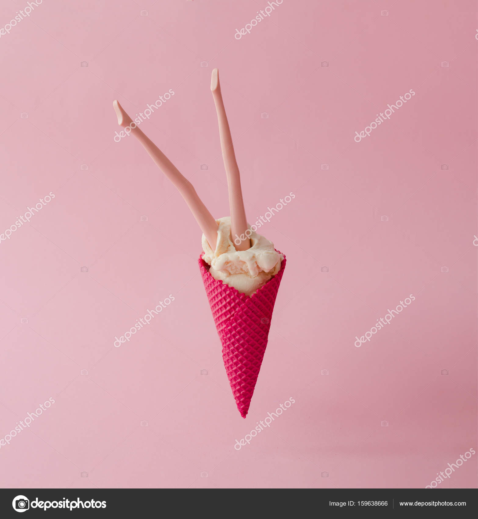 Doll legs in ice cream cone Stock Photo by ©Zamurovic 159638666