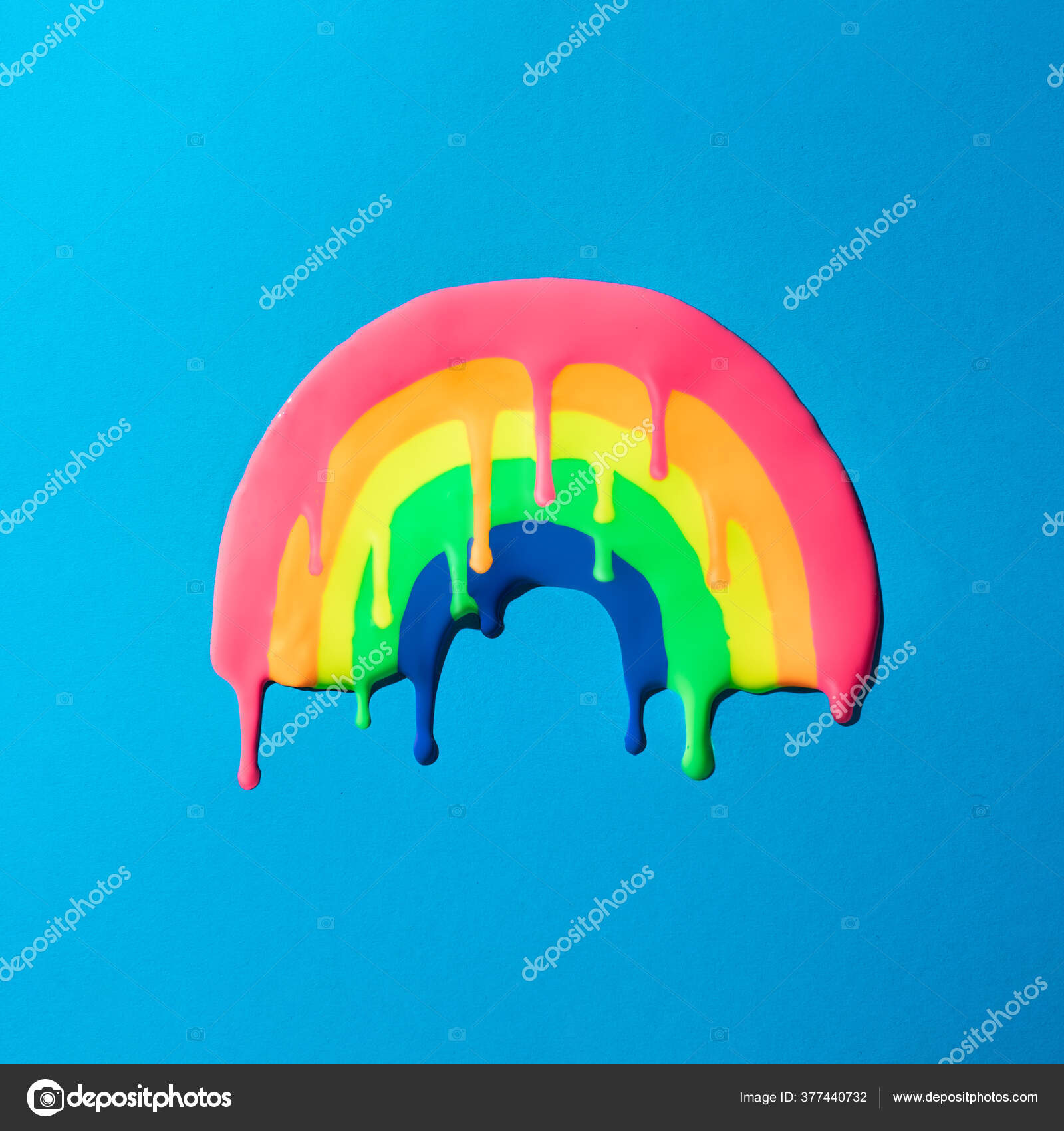 Creative Minimal Vivid Dripping Rainbow Colorful Paint Background ...