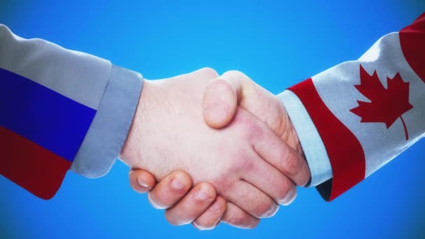 Japan Russia Handshake Concept Animation Countries Politics Matte ...