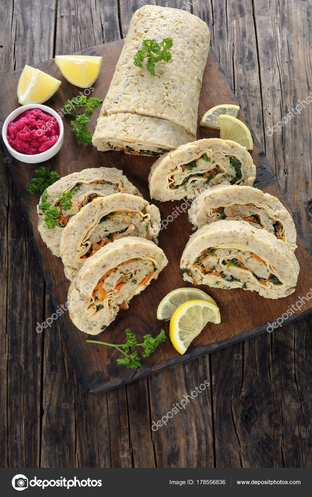 White fish roulade cut in slices Stock Photo by ©myviewpoint 178556836