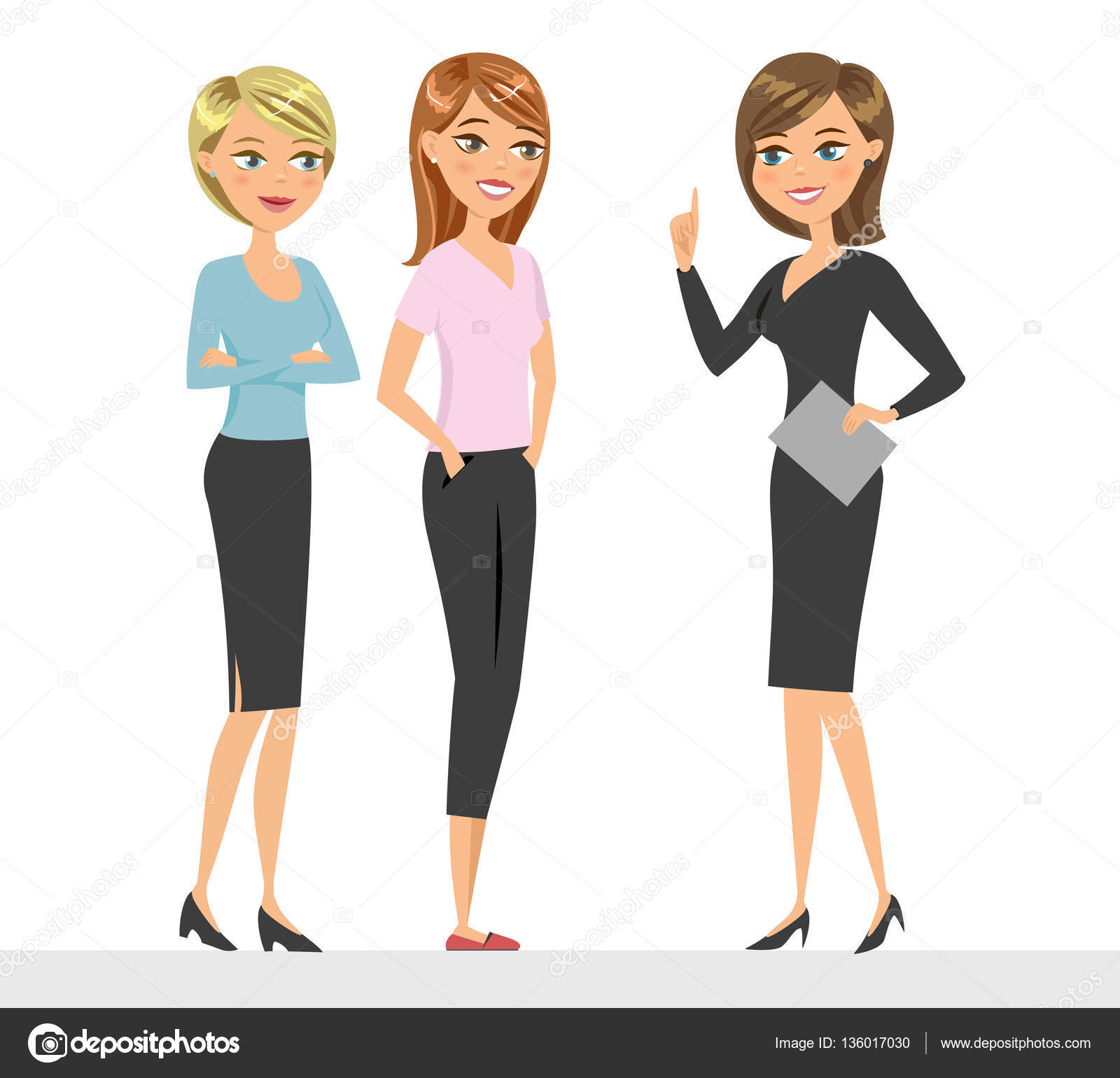 Group of three talking women. Three smiling communicating women — Stock ...