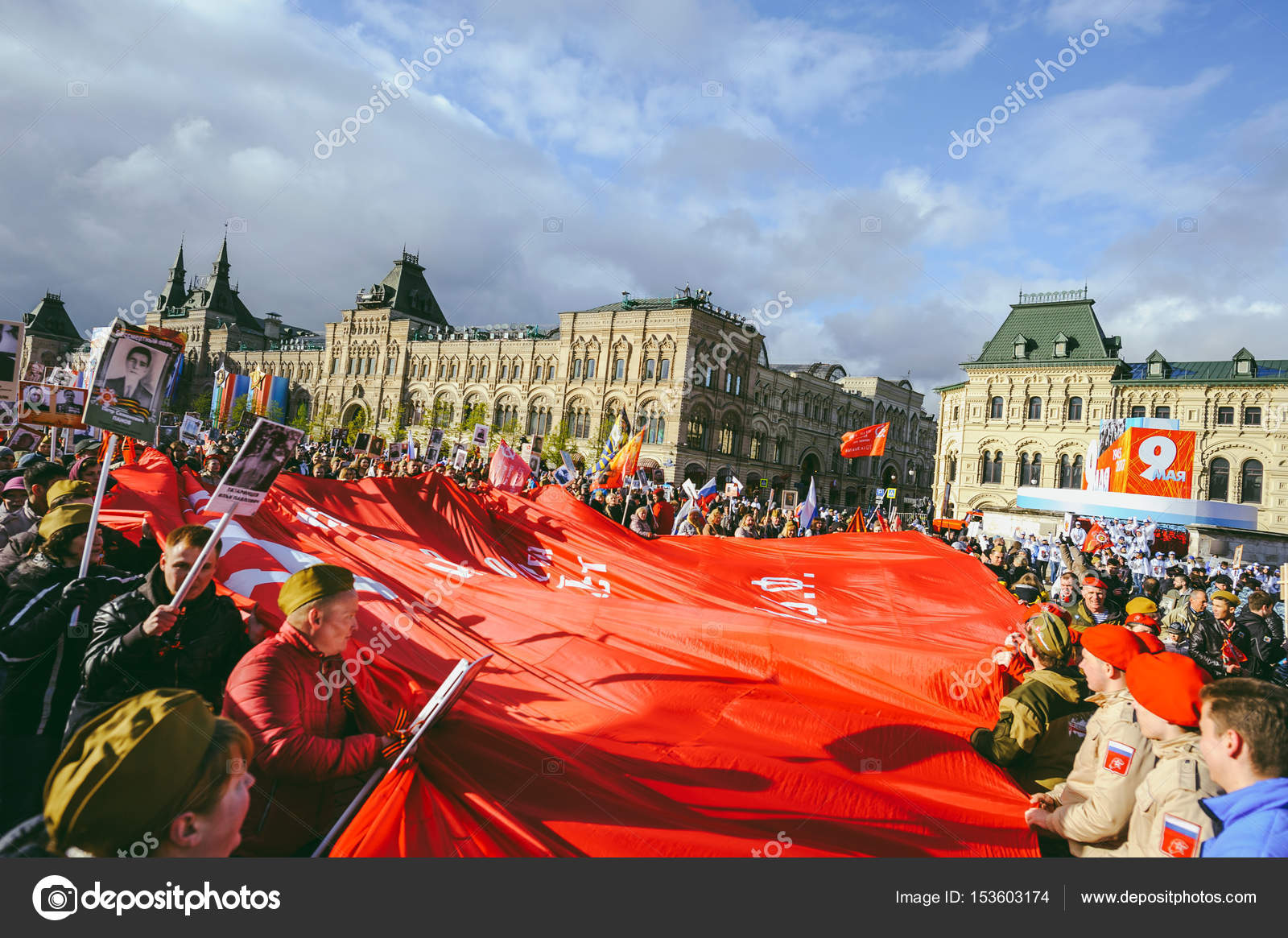 Procession in Victory Day, Moscow, Russia – Stock Editorial Photo ...