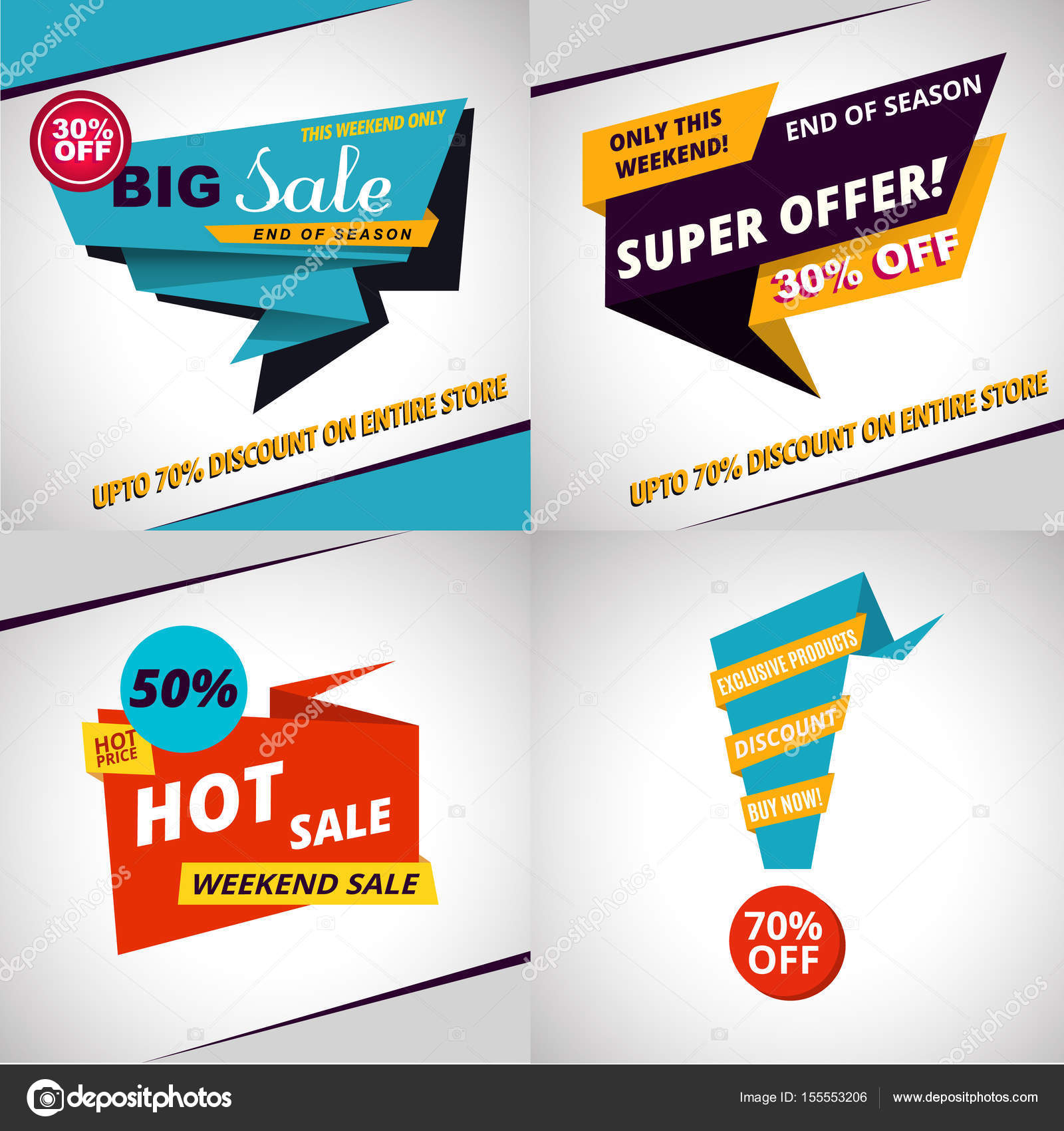 Set of sales bannes template design. Stock Vector Image by ©joukoff ...