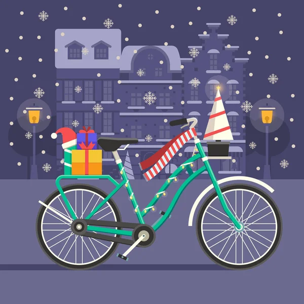 Christmas bike Vector Art Stock Images | Depositphotos