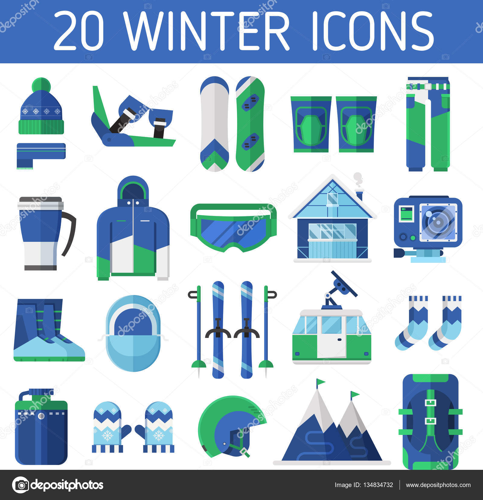 Ski Resort Icons Stock Vector Image by ©krugli86@gmail.com #134834732