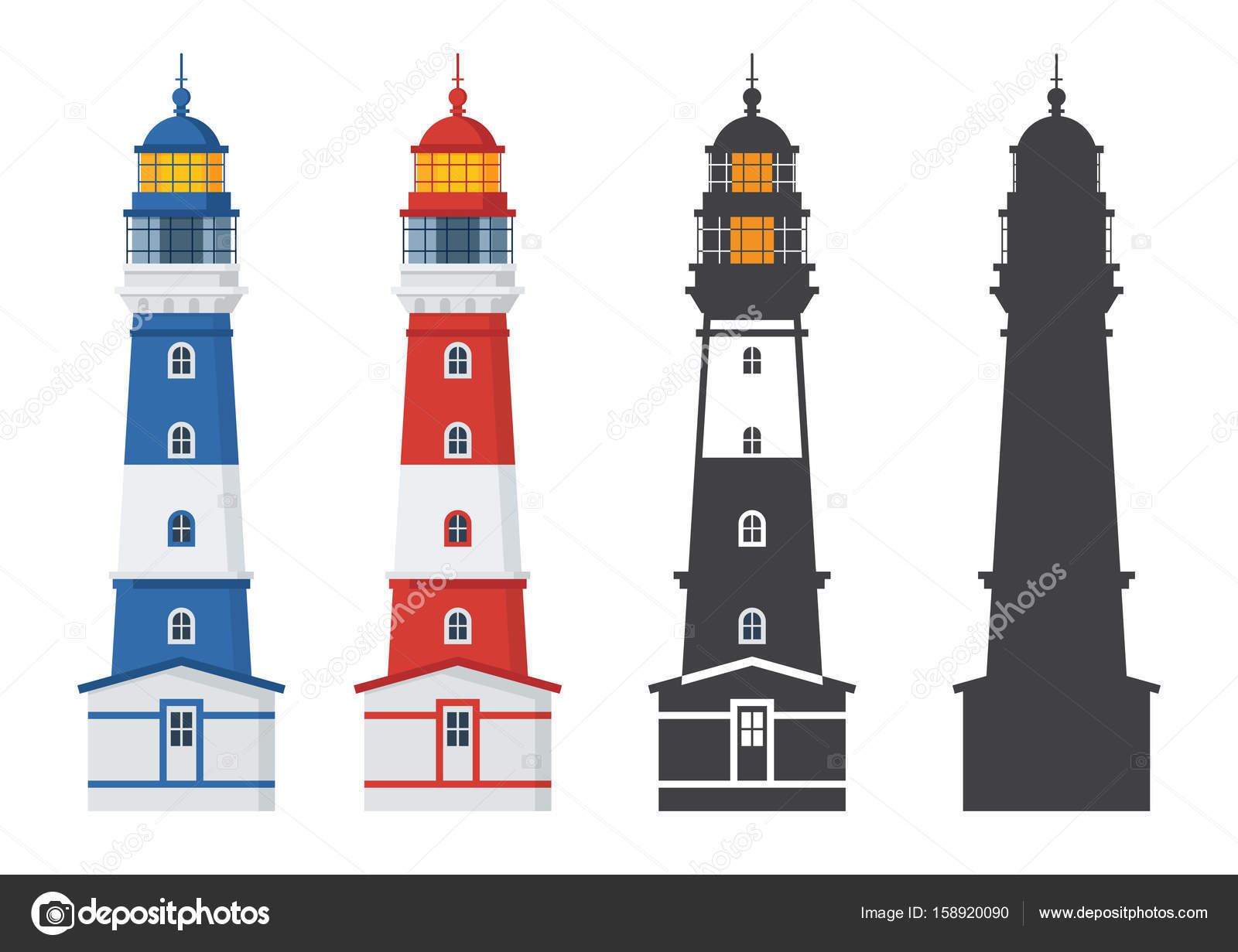 Stripe Lighthouse Silhouette
