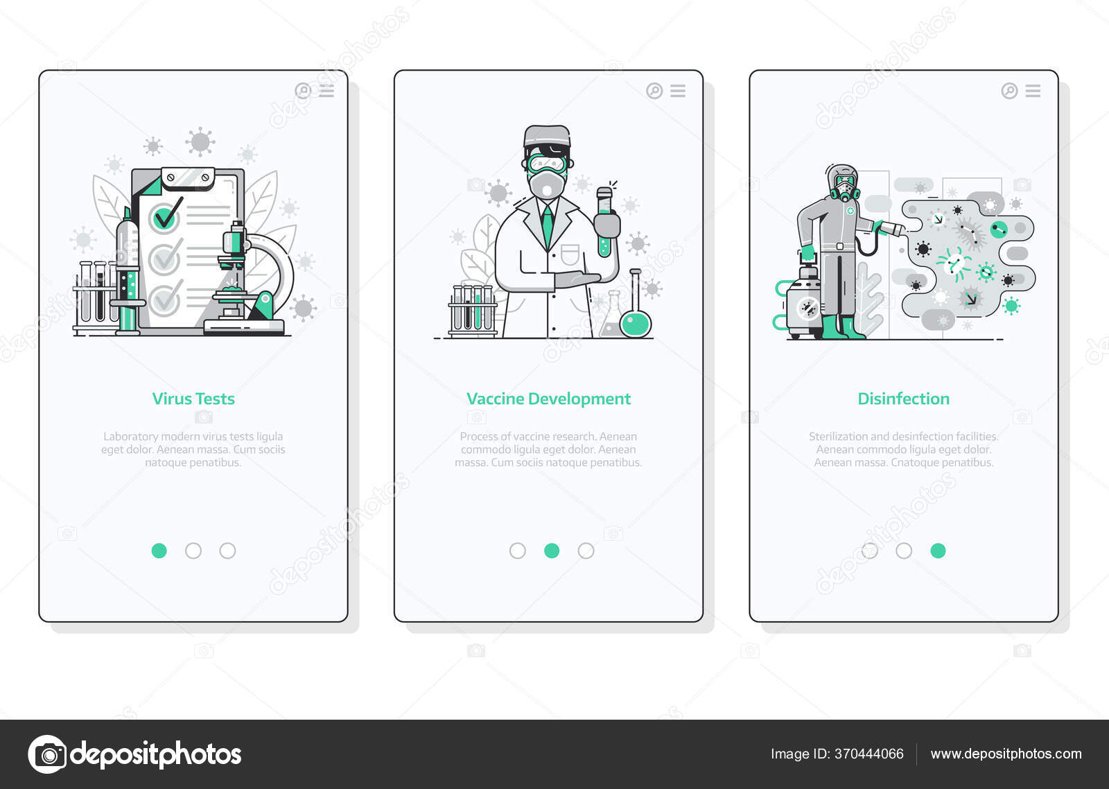 World Virus Pandemic UI Screens for Medical App Stock Vector Image by ...