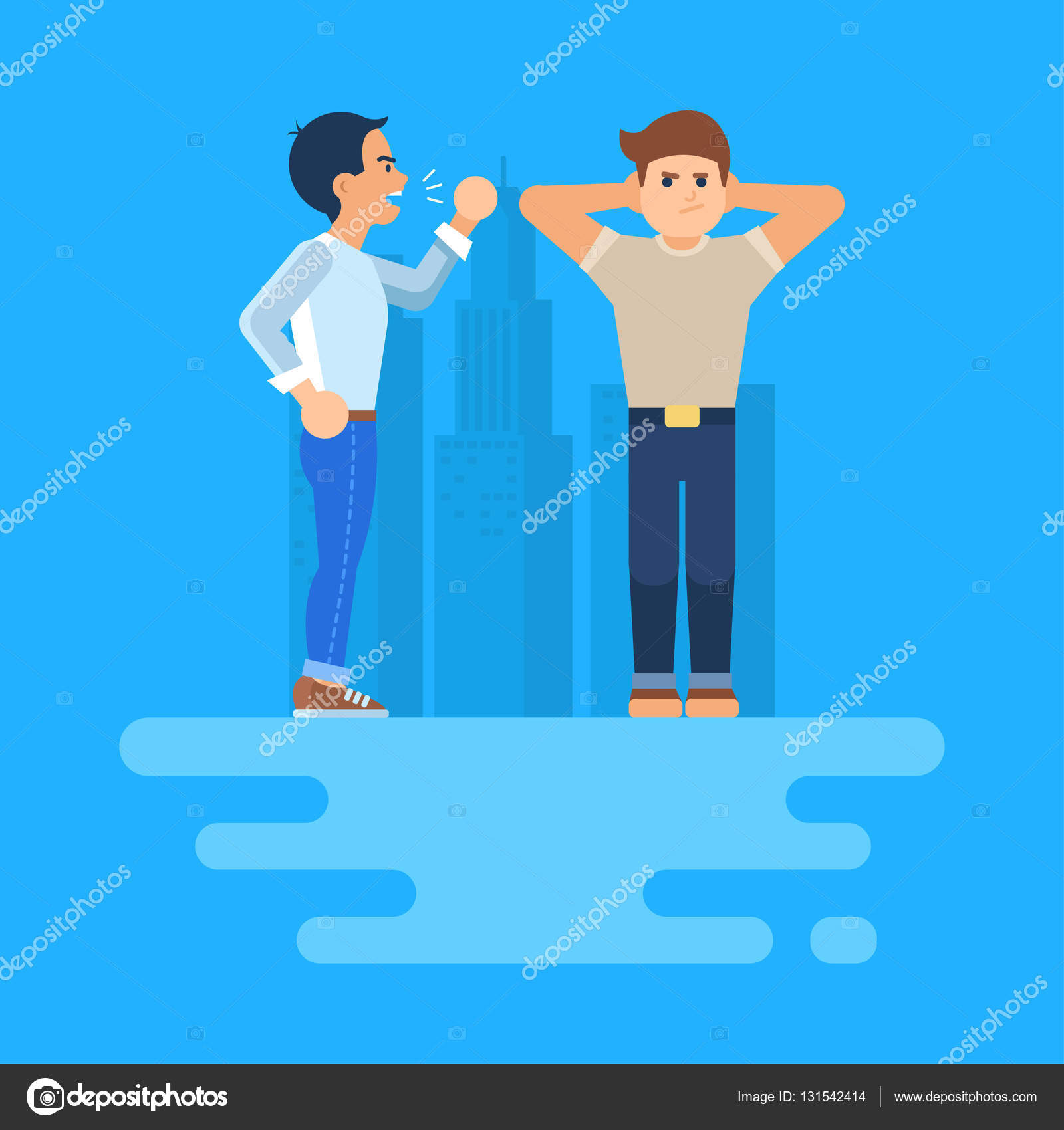 Vector illustration of two arguing men. Stock Vector Image by ©i ...