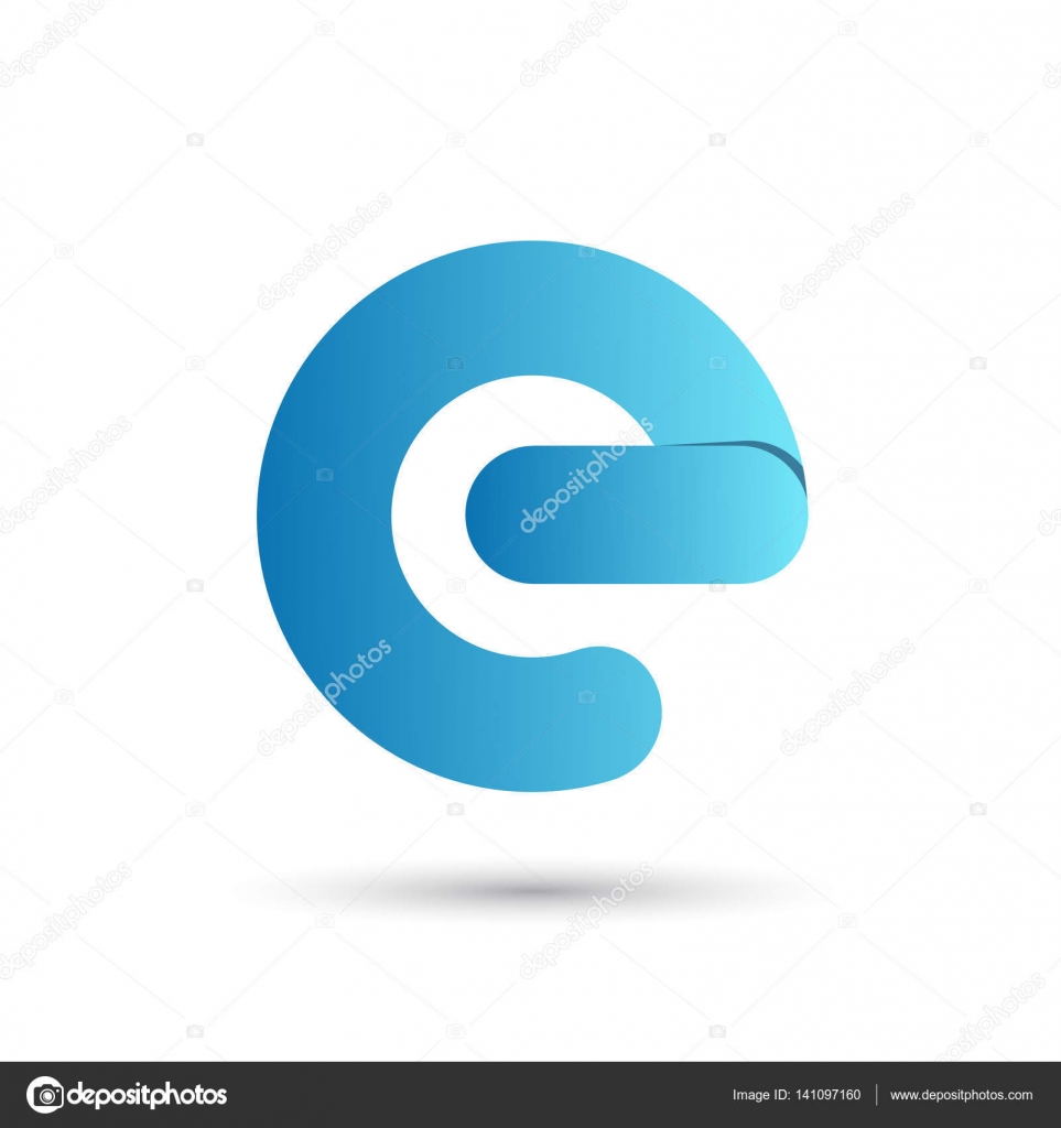 Letter e with blue color on white background Stock Vector Image by ...