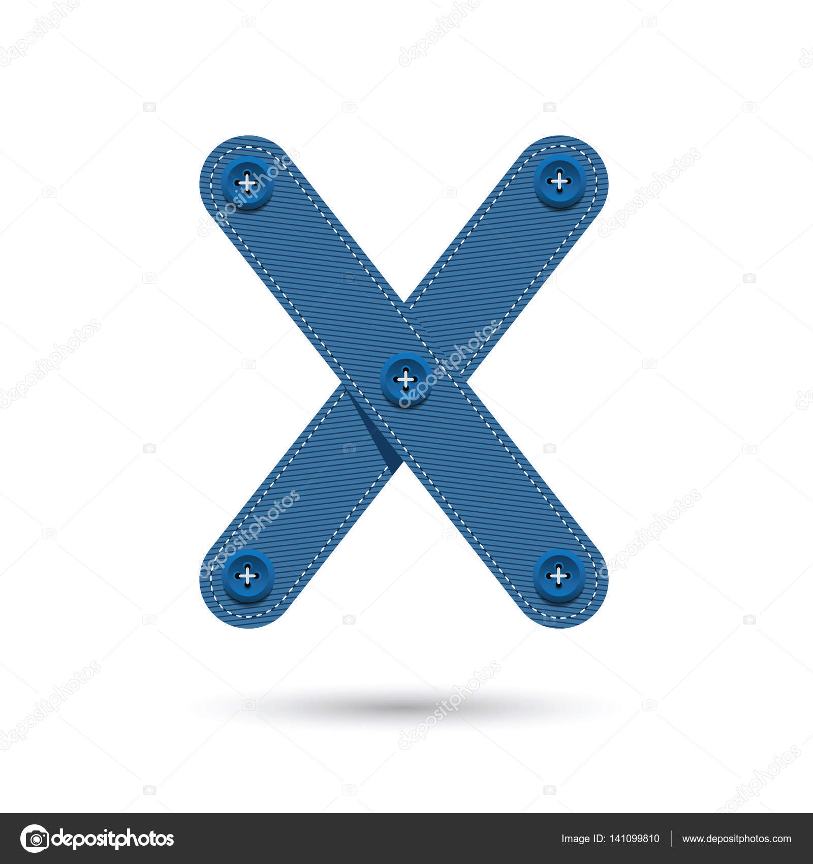 X font vector with blue Jeans on White background, Futuristic fo Stock ...