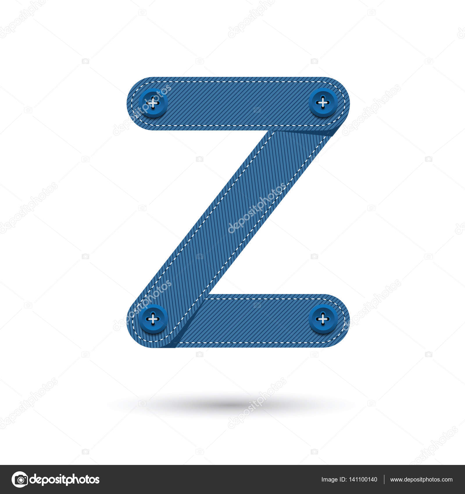 Z font vector with blue Jeans on White background, Futuristic fo Stock ...